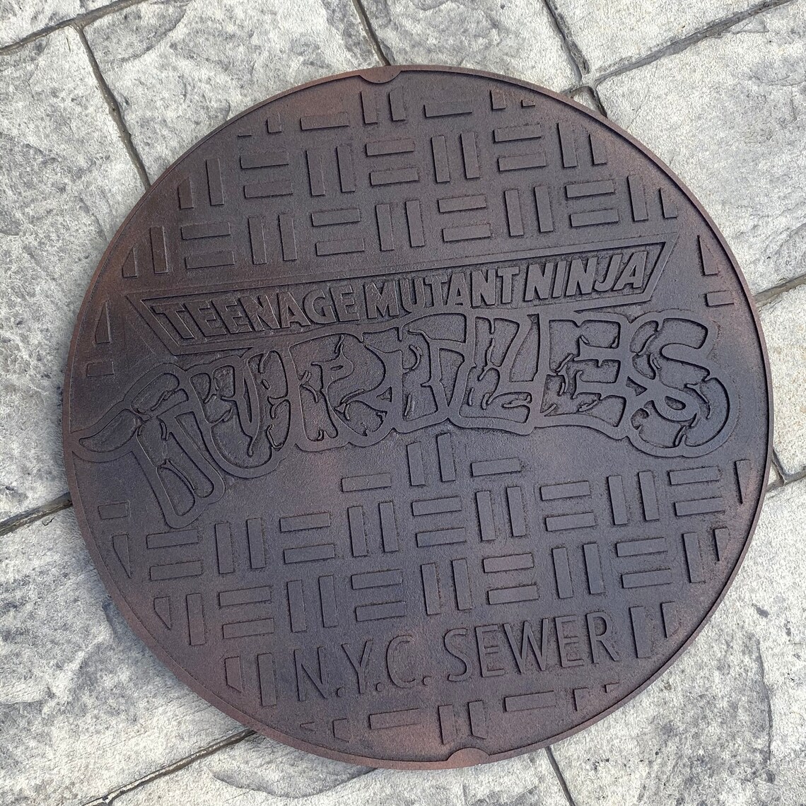 TMNT replica N.Y.C. SEWER prop manhole cover | Etsy