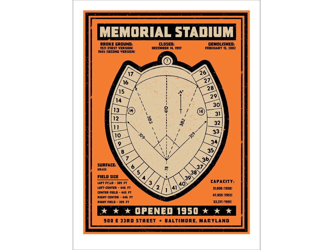Memorial Stadium Seating Chart Diagram Poster 12x18 18x24 or | Etsy