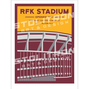 Iconic RFK STADIUM (colorway 1) Minimalist Poster Print 12x18, 18x24 ...