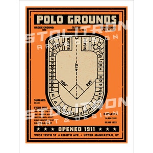 POLO GROUNDS Stadium Seating Chart Diagram Poster 12x18, 18x24, or ...