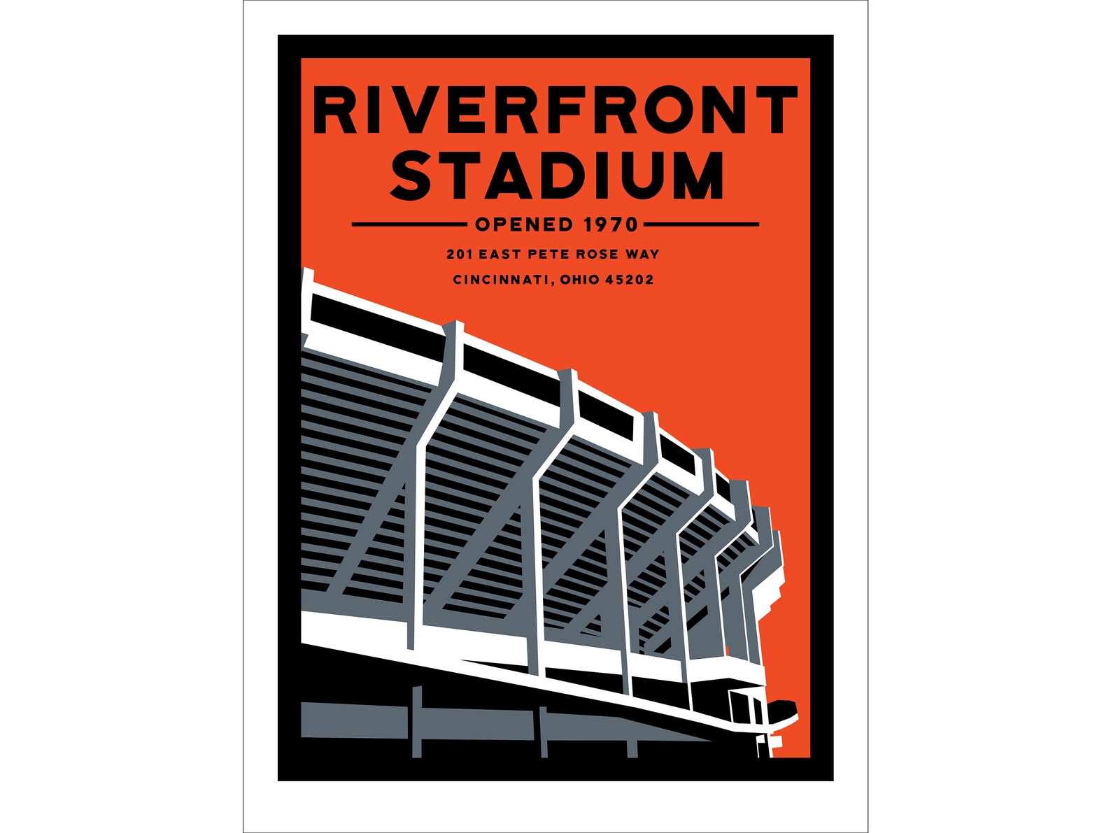 Iconic Riverfront Stadium colorway 2 Minimalist Poster | Etsy