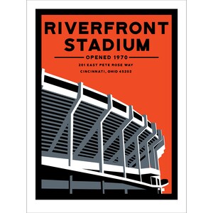 Iconic Riverfront Stadium colorway 2 Minimalist Poster | Etsy