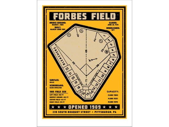 Forbes Field Seating Chart Diagram Poster 12x18 18x24 or - Etsy