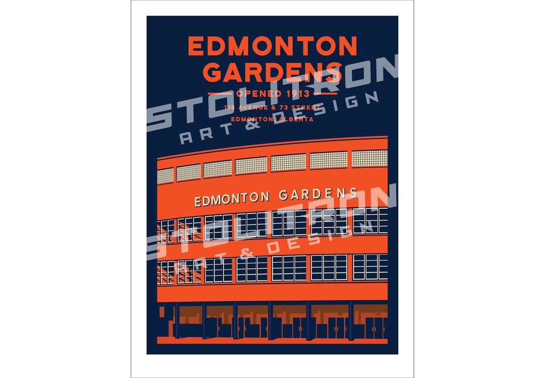 Iconic EDMONTON GARDENS Minimalist Poster 12x18, 18x24, or 24x36 Inches ...