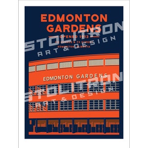 Iconic EDMONTON GARDENS Minimalist Poster 12x18, 18x24, or 24x36 Inches ...