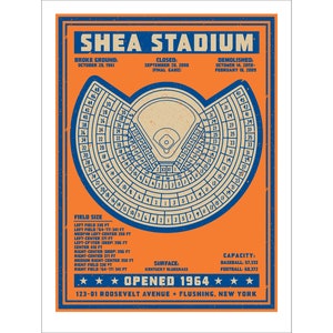 Shea Stadium Seating Chart Diagram Poster 12x18 16x20 18x24 - Etsy