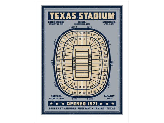 TEXAS Stadium Seating Chart Diagram Poster Print 12x18 18x24 - Etsy