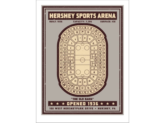 HERSHEY Sports Arena Seating Chart Diagram Poster 12x18 - Etsy