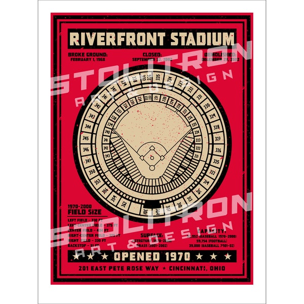 Riverfront Stadium Poster - Etsy