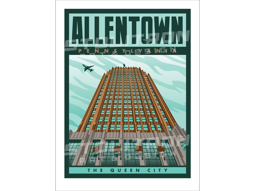 ALLENTOWN PENNSYLVANIA Landmark Series Wall Art Travel Theme Poster ...