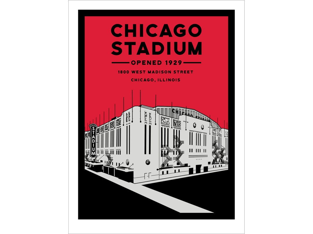 Iconic CHICAGO STADIUM Minimalist Poster Print 12x18, 18x24, 24x36 ...