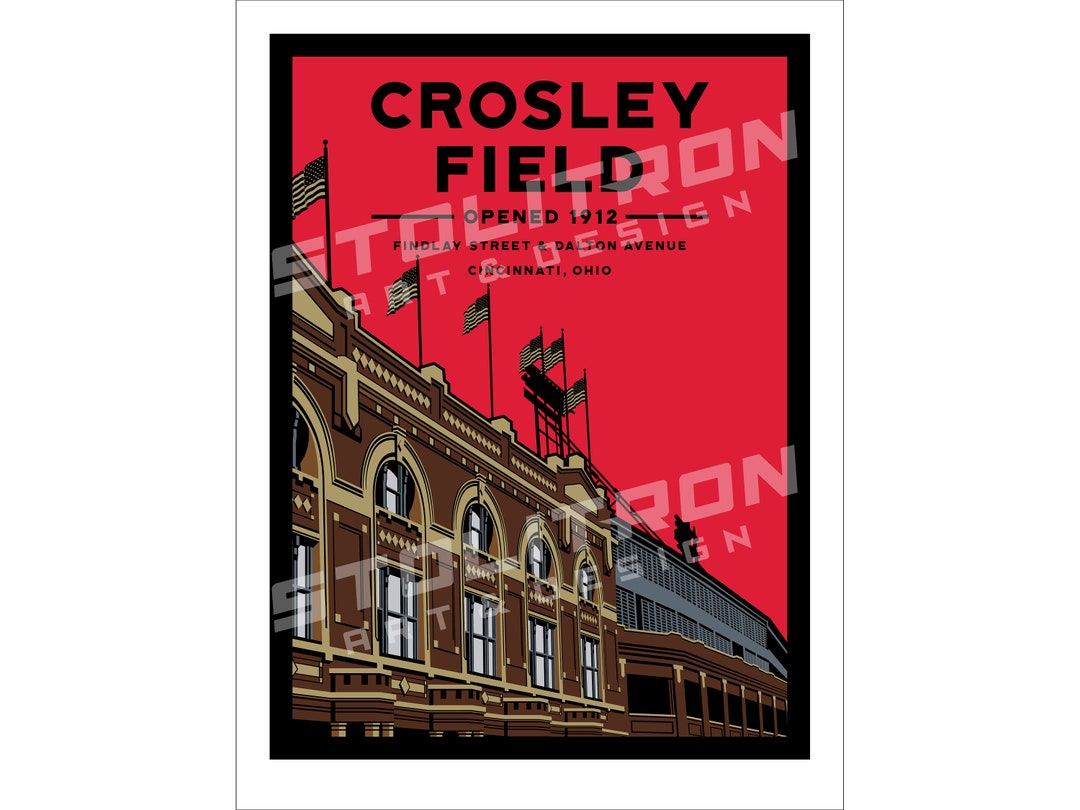 Iconic CROSLEY FIELD Minimalist Poster 12x18, 18x24, or 24x36 Inches ...
