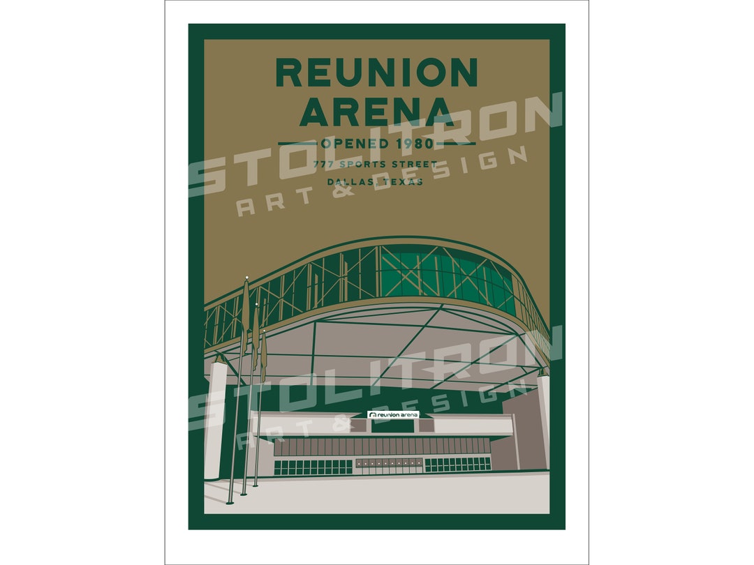 Iconic REUNION ARENA (colorway 1) Minimalist Hockey Poster Print 12x18, 18x24, or 24x36 Inches ...