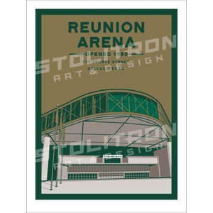 Iconic REUNION ARENA (colorway 1) Minimalist Hockey Poster Print 12x18 ...