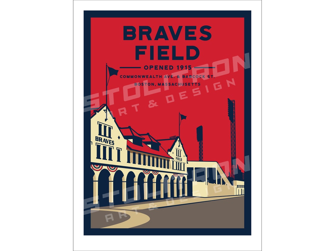 Iconic BRAVES FIELD Minimalist Poster 12x18, 18x24, or 24x36 Inches ...