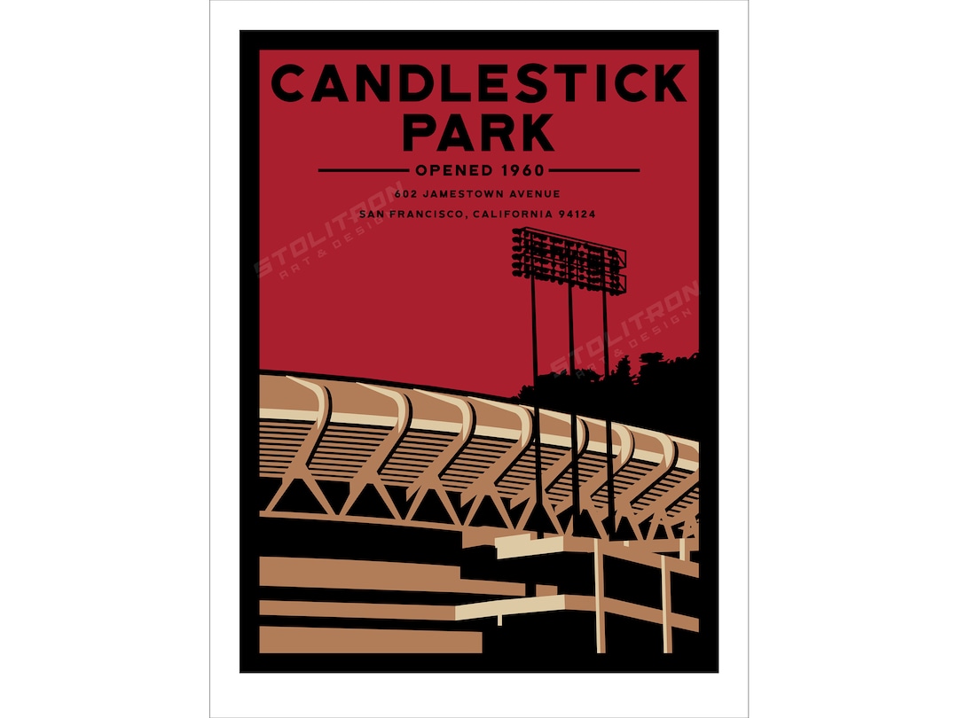 Iconic CANDLESTICK PARK (colorway 2 Red) Minimalist Poster 12x18, 18x24 ...