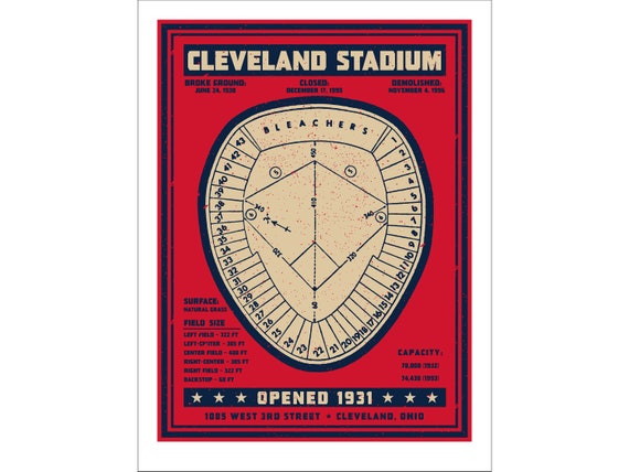 Cleveland Stadium Seating Chart Diagram Poster 12x18 18x24 | Etsy