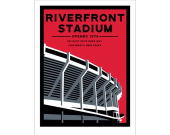 Iconic Riverfront Stadium colorway 2 Minimalist Poster | Etsy