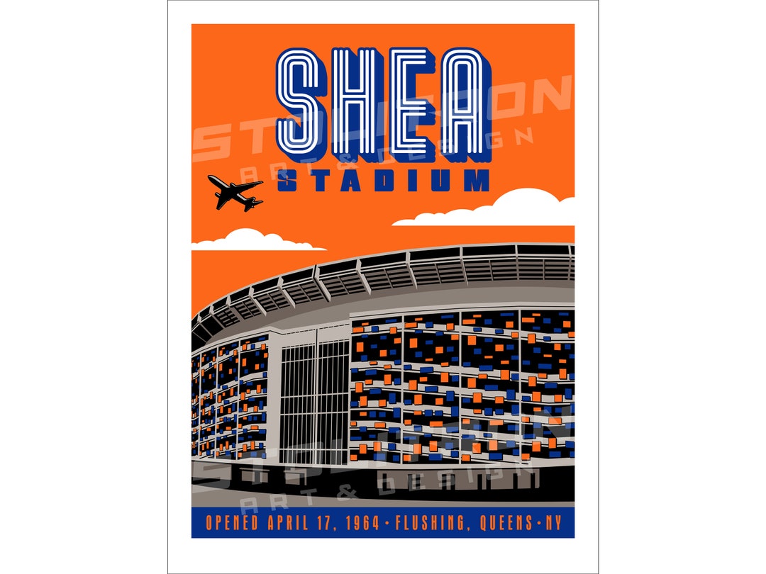 Retro SHEA STADIUM Circa 1964 Minimal Art Poster 12x18 18x24 - Etsy