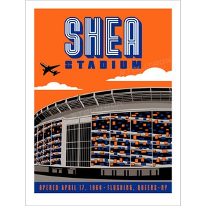 Retro SHEA STADIUM Circa 1964 Minimal Art Poster 12x18, 18x24, or 24x36 ...