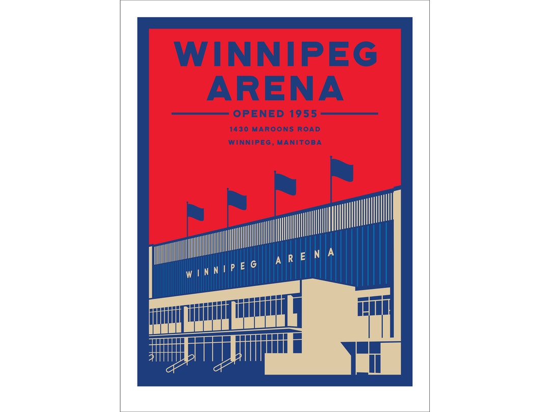 Iconic WINNIPEG ARENA Minimalist Poster 12x18, 18x24, or 24x36 Inches ...