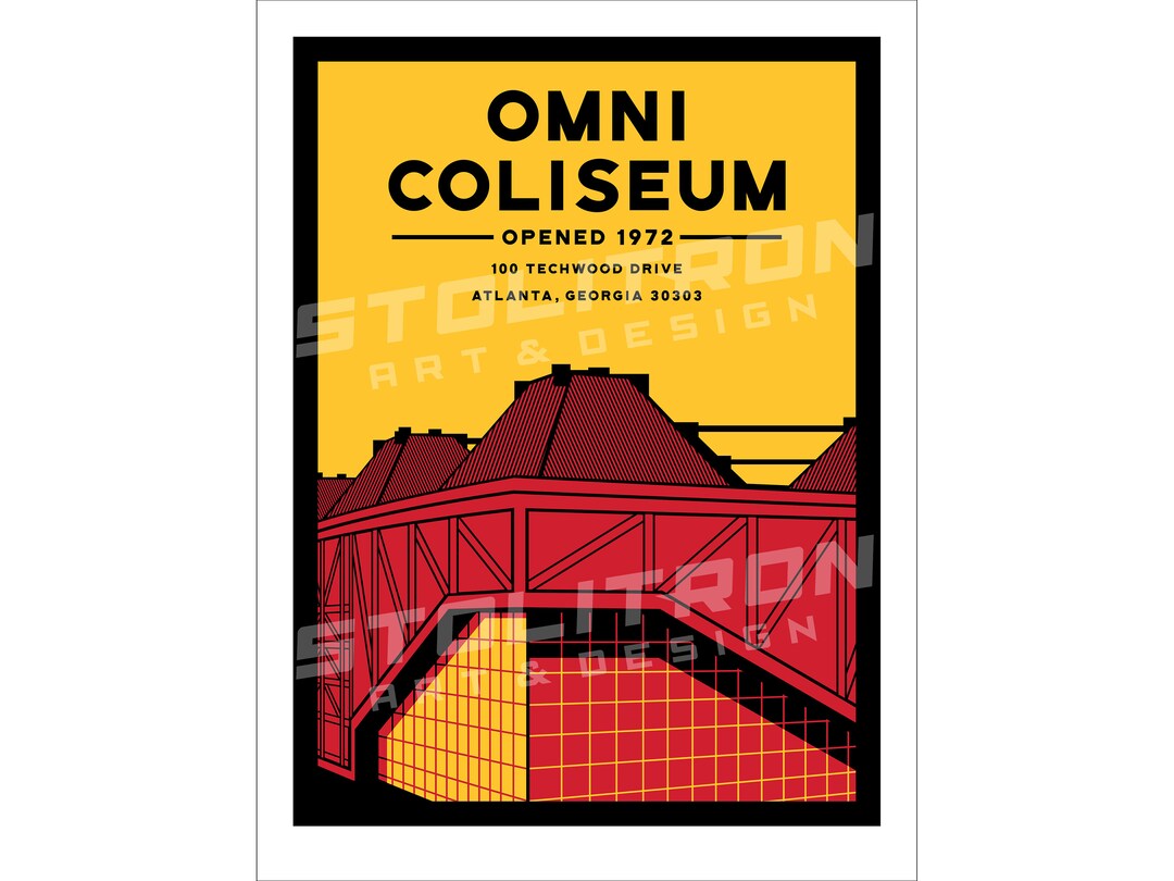 Iconic OMNI COLISEUM Minimalist Poster Print 12x18, 18x24, or 24x36 ...