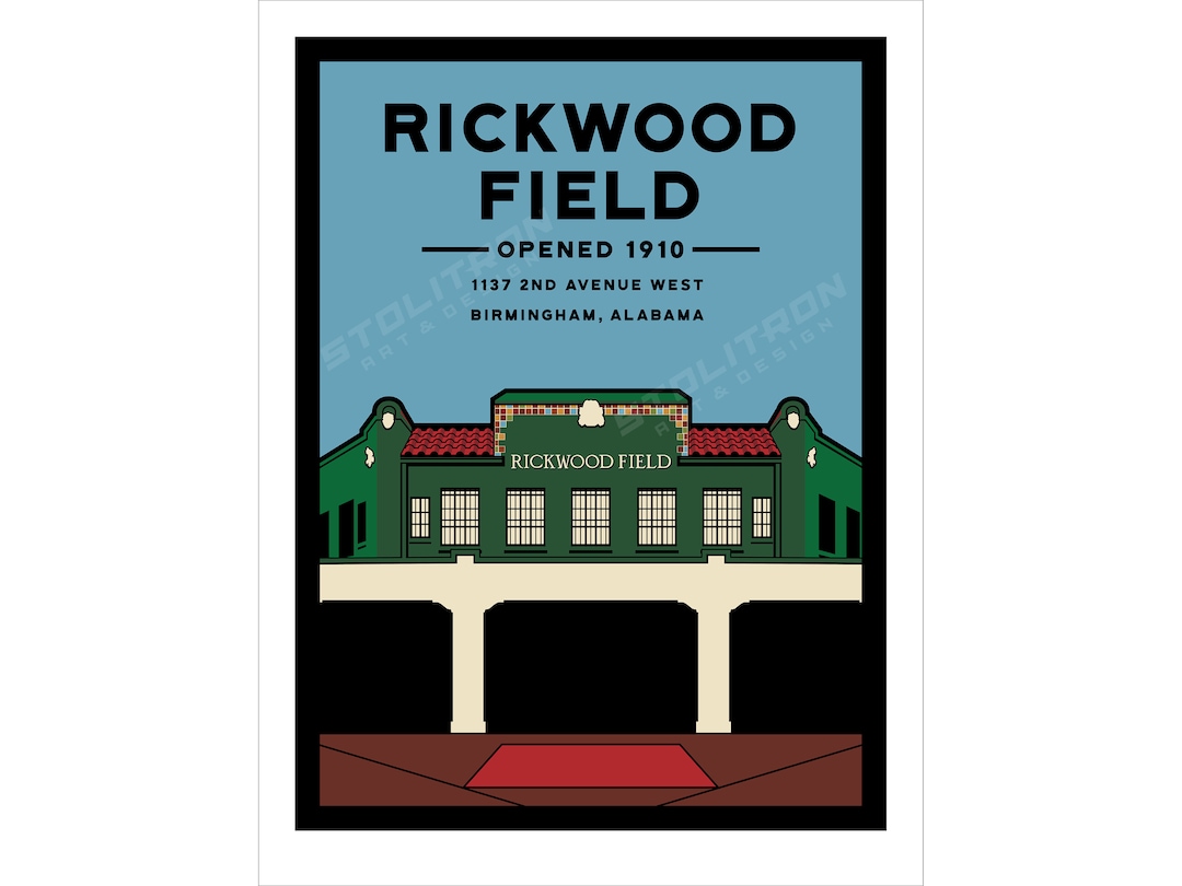 RICKWOOD FIELD Stadium Minimal Art Poster 12x18 18x24 or 24x36 Inches ...