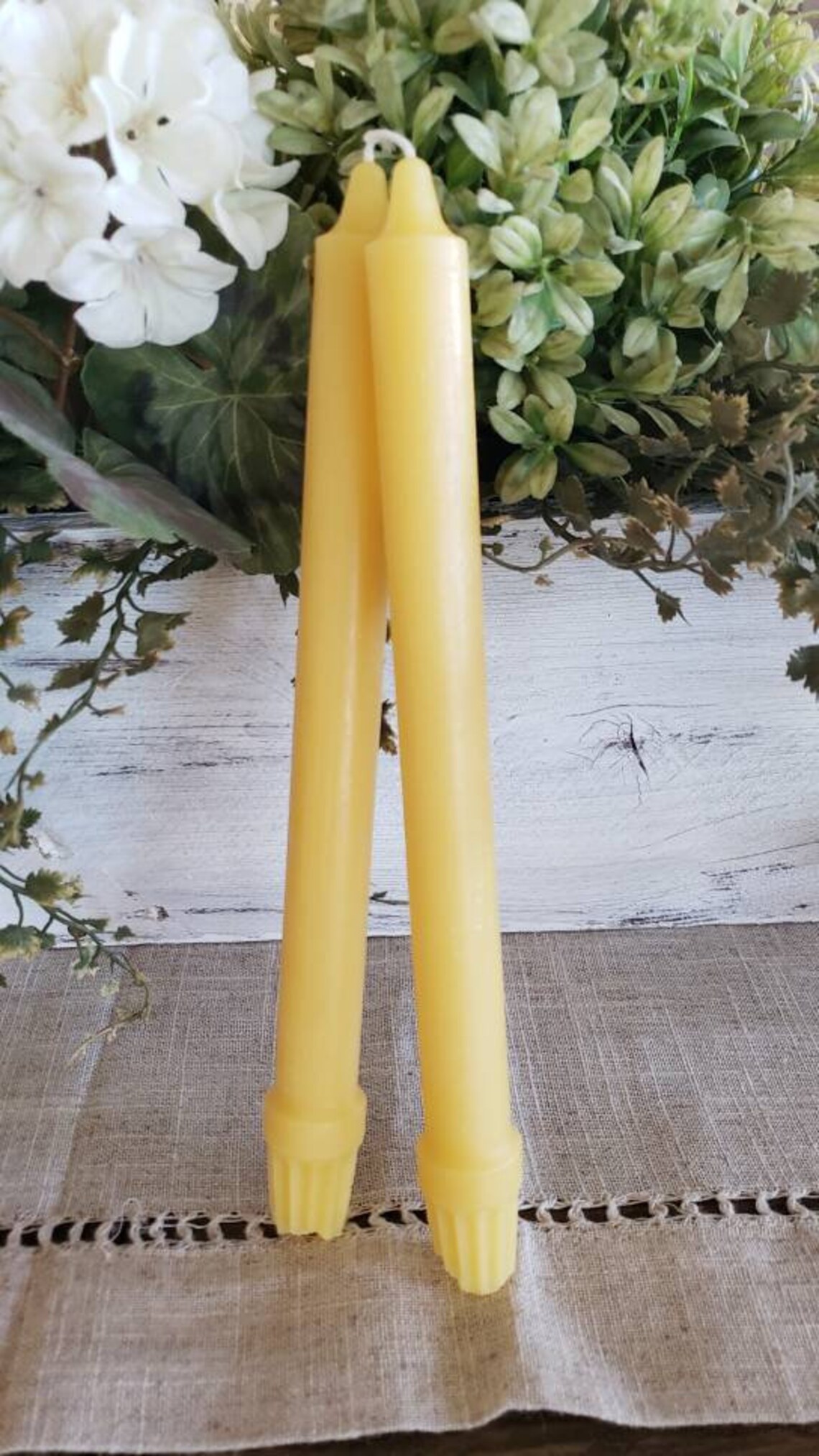 Colonial Style 100% Beeswax Taper Candles - Farmhouse Pure Beeswax ...