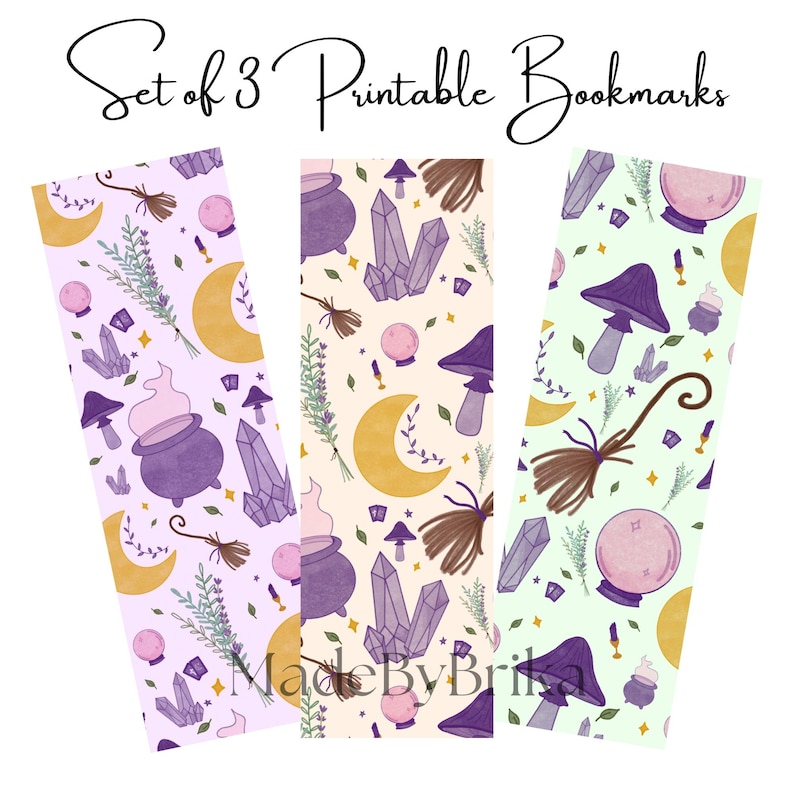 Witchy Bookmark Set - Printable - Etsy