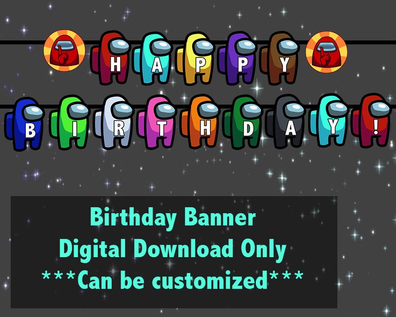 Among Us Birthday Banner Birthday Banner Personalized | Etsy