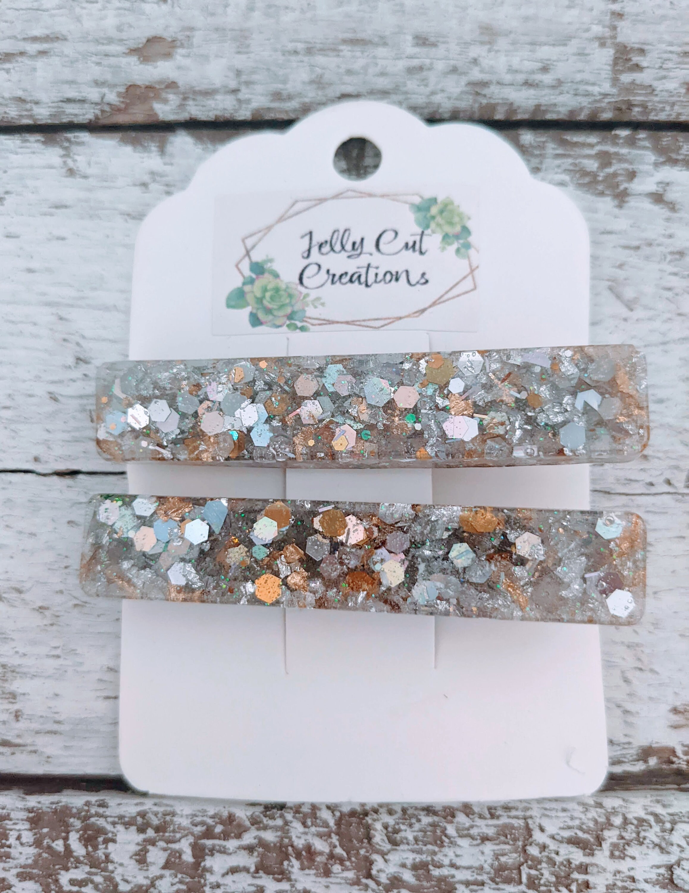 Handmade Resin Glitter Clips - Hair Barrettes, Resin Hairclips ...