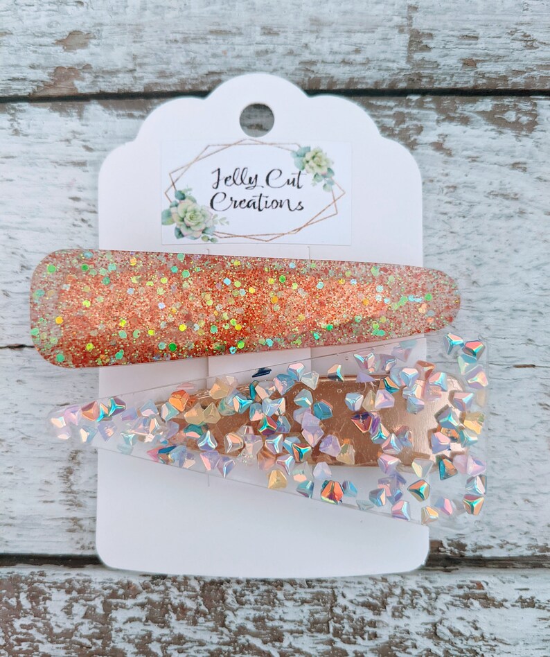 Handmade Resin Glitter Clips Hair Barrettes Resin - Etsy