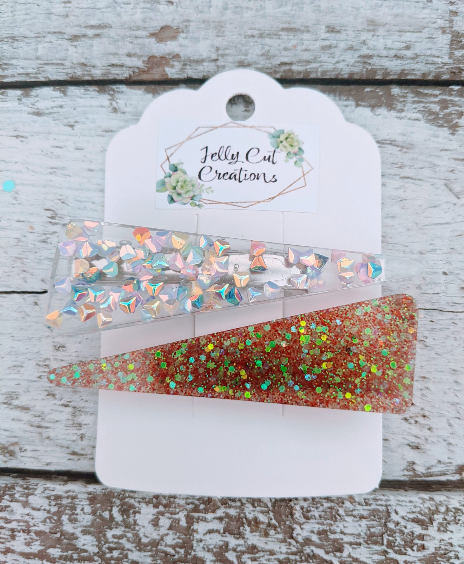 Handmade Resin Glitter Clips - Hair Barrettes, Resin Hairclips ...