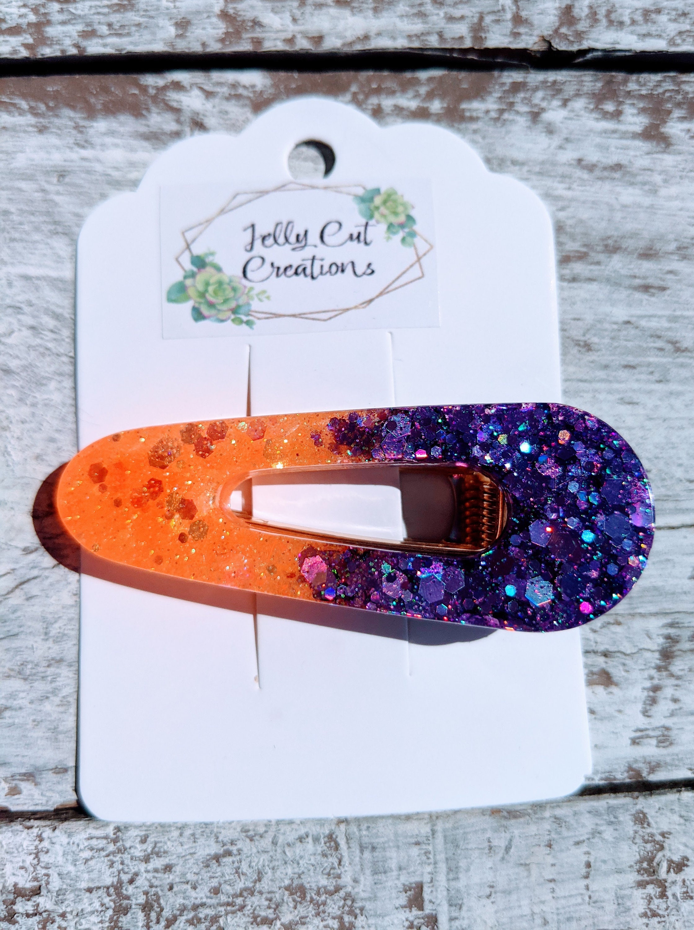 Handmade Resin Glitter Clips - Hair Barrettes, Resin Hairclips ...