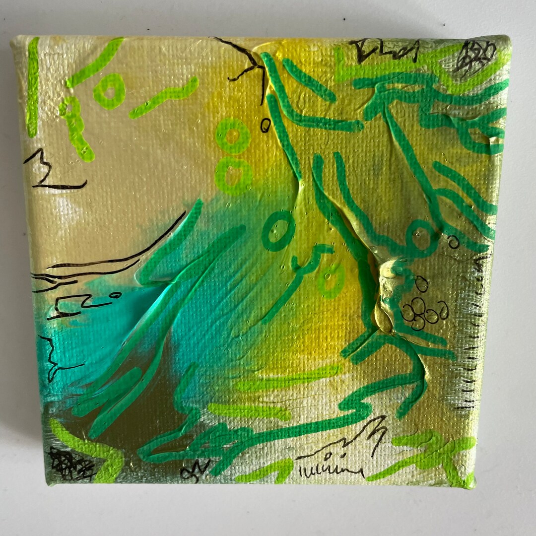 Mixed Bean Sprouts 4x4 Inch Abstract Acrylic Painting - Etsy