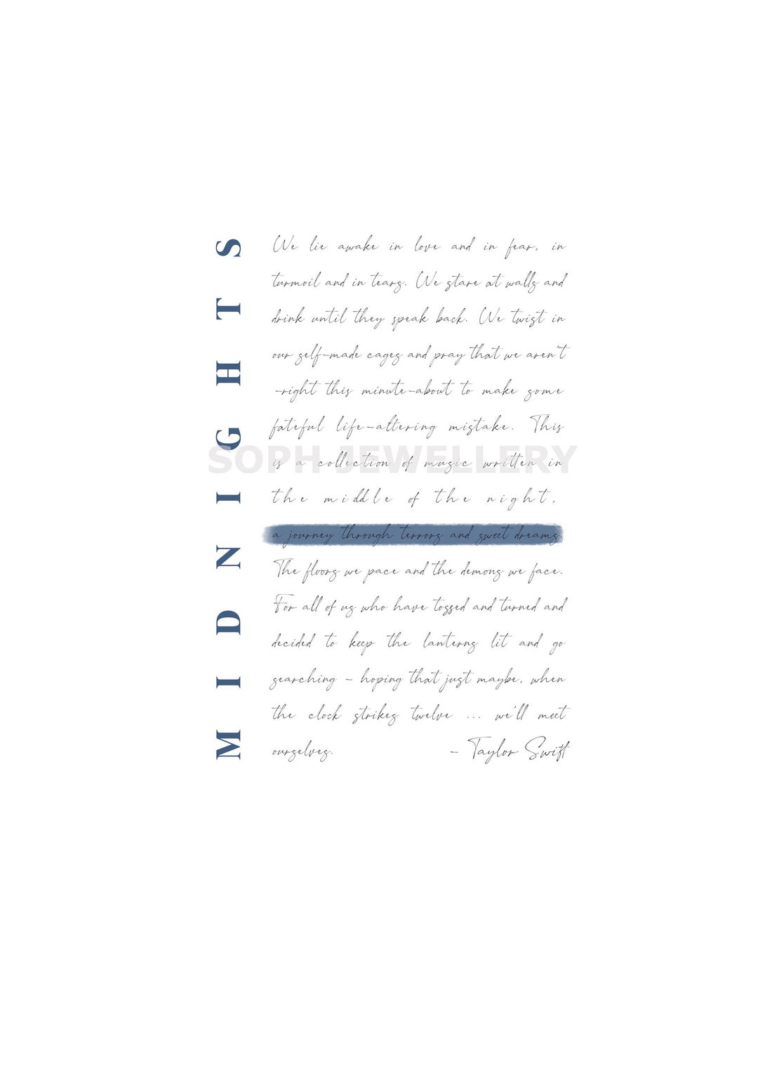 Taylor Swift 'midnights' Inspired Print downloadable - Etsy