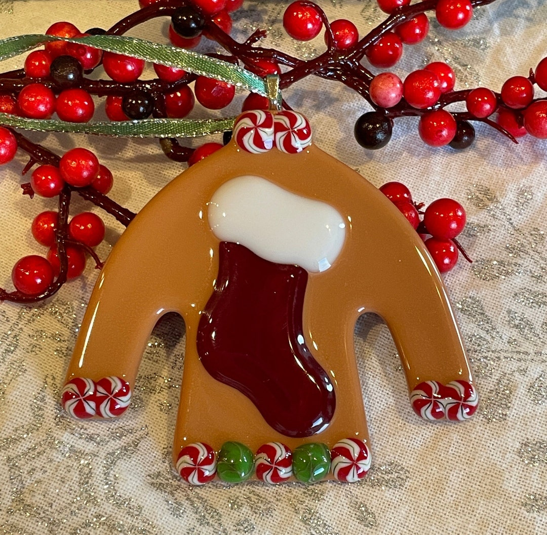 Fused Glass "ugly Sweater" Ornament - Etsy
