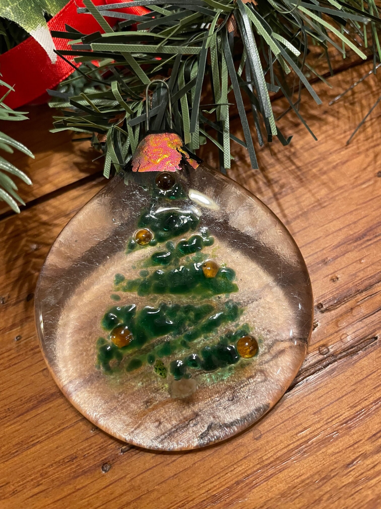 Fused Glass Tree Ornaments - Etsy