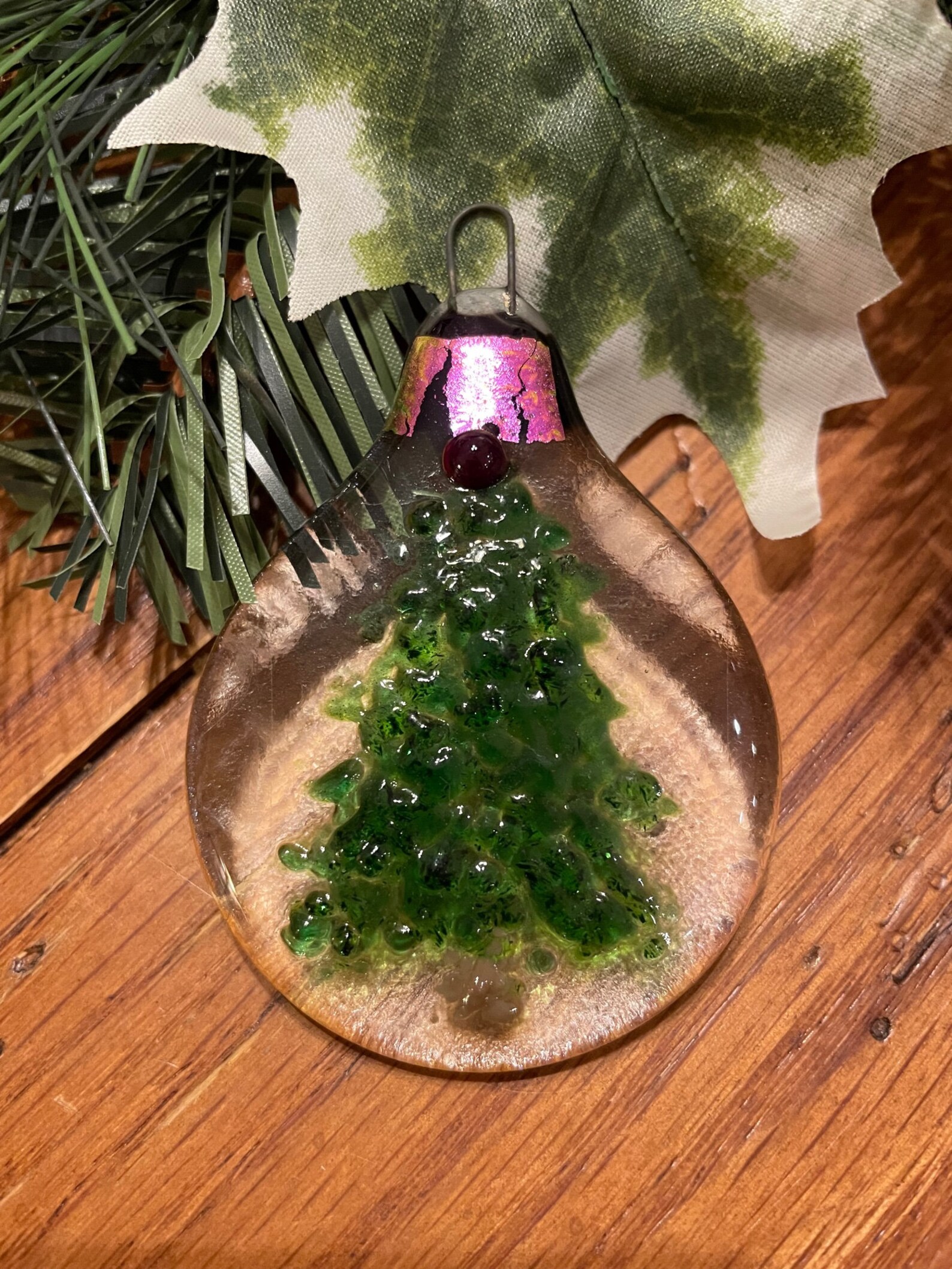 Fused Glass Tree Ornaments - Etsy