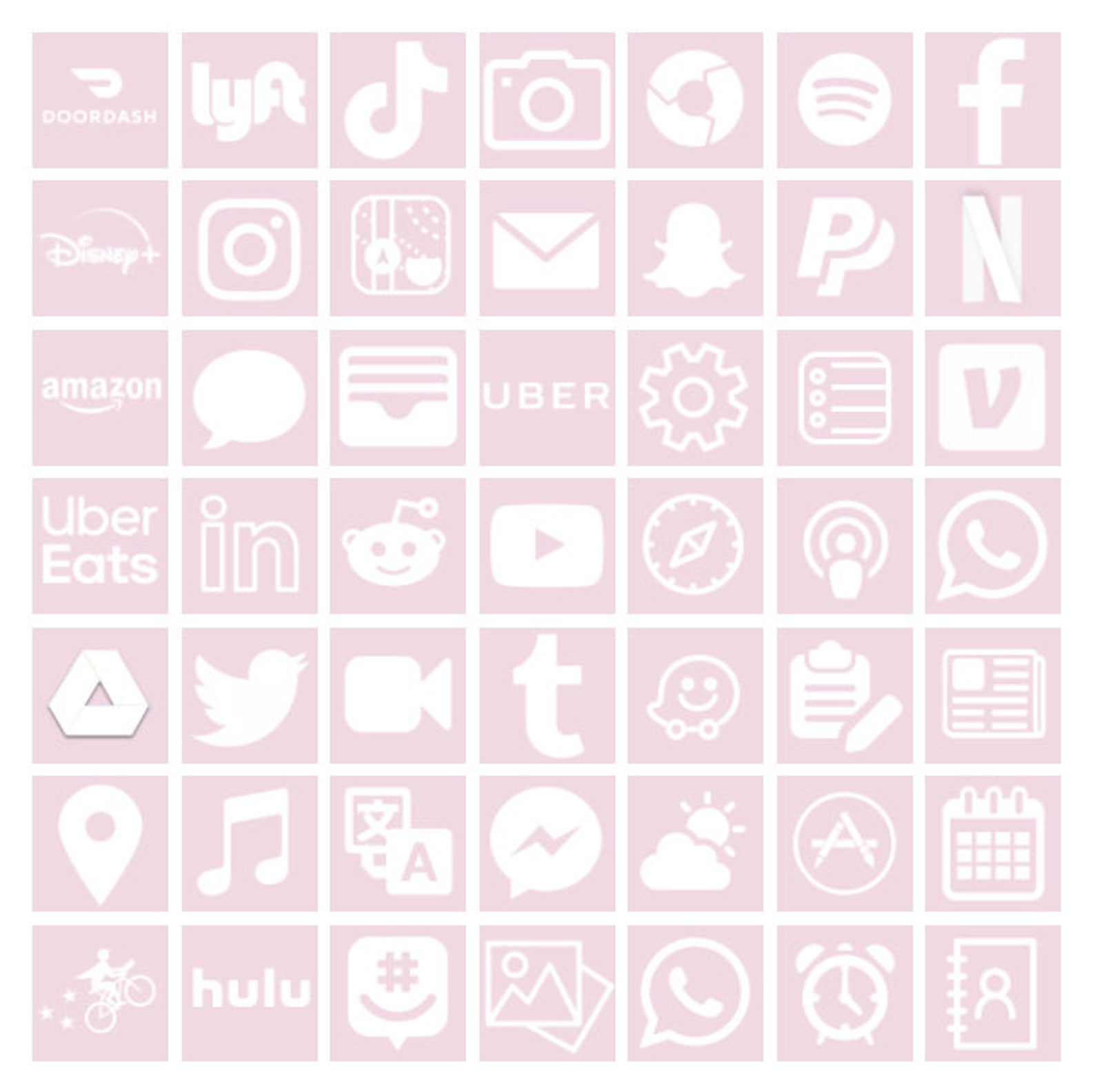 Light Pink Pack of 55 Ios 14 App Icon Covers + BONUS Widget - Etsy