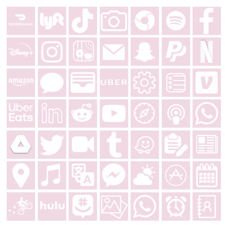 Light Pink Pack of 55 Ios 14 App Icon Covers + BONUS Widget - Etsy