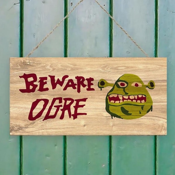 Beware Ogre Shrek Sign - Etsy