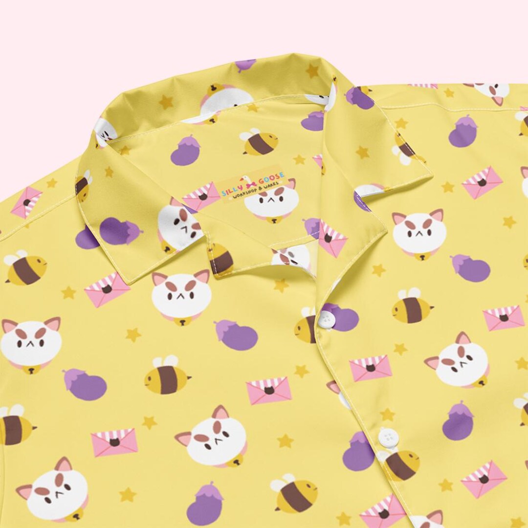 Poo Monster Unisex Oversized Button up Hawaiian Shirt Bee and Puppycat ...