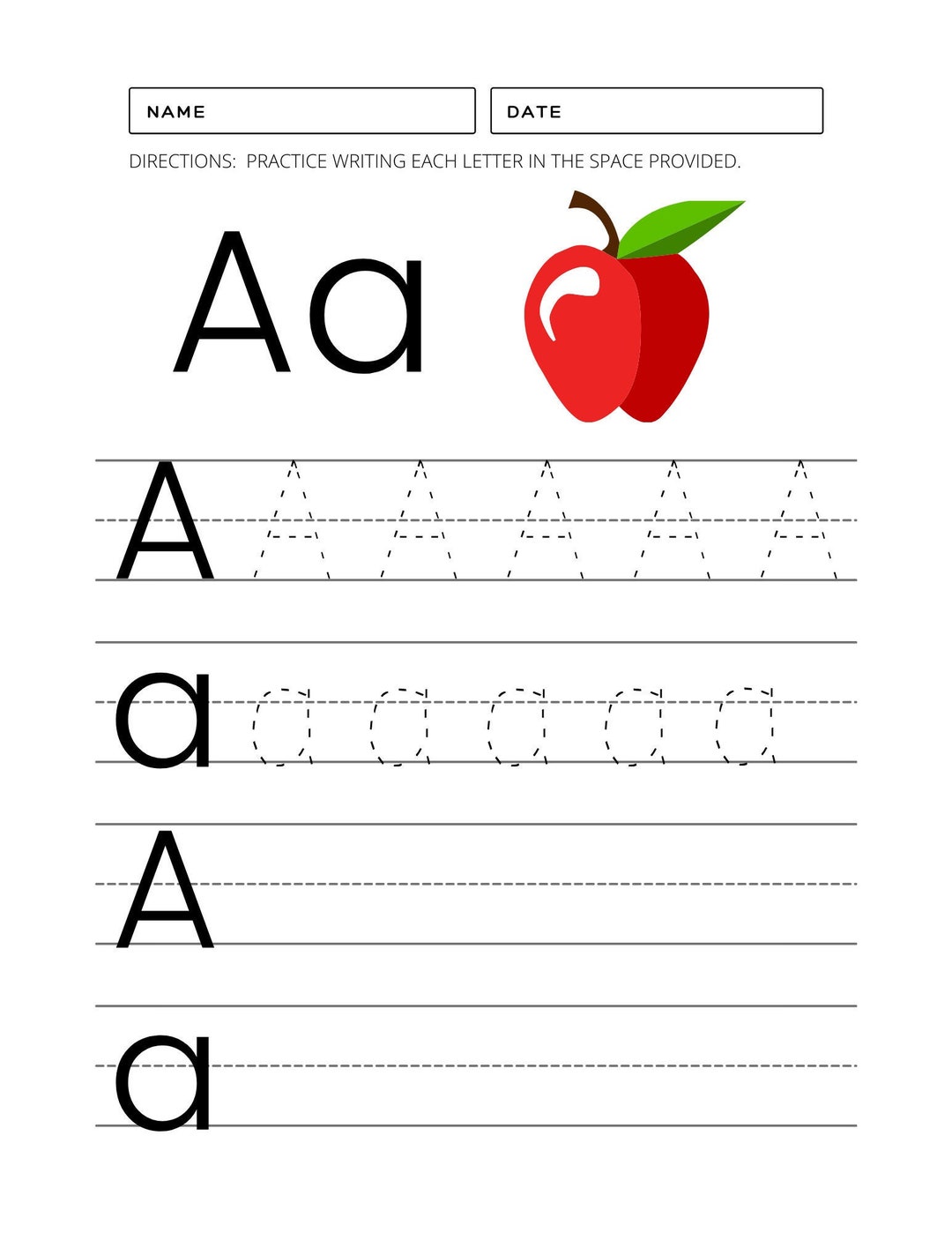 A to Z Alphabet Book - Practice Writing Book FILE ONLY - Etsy