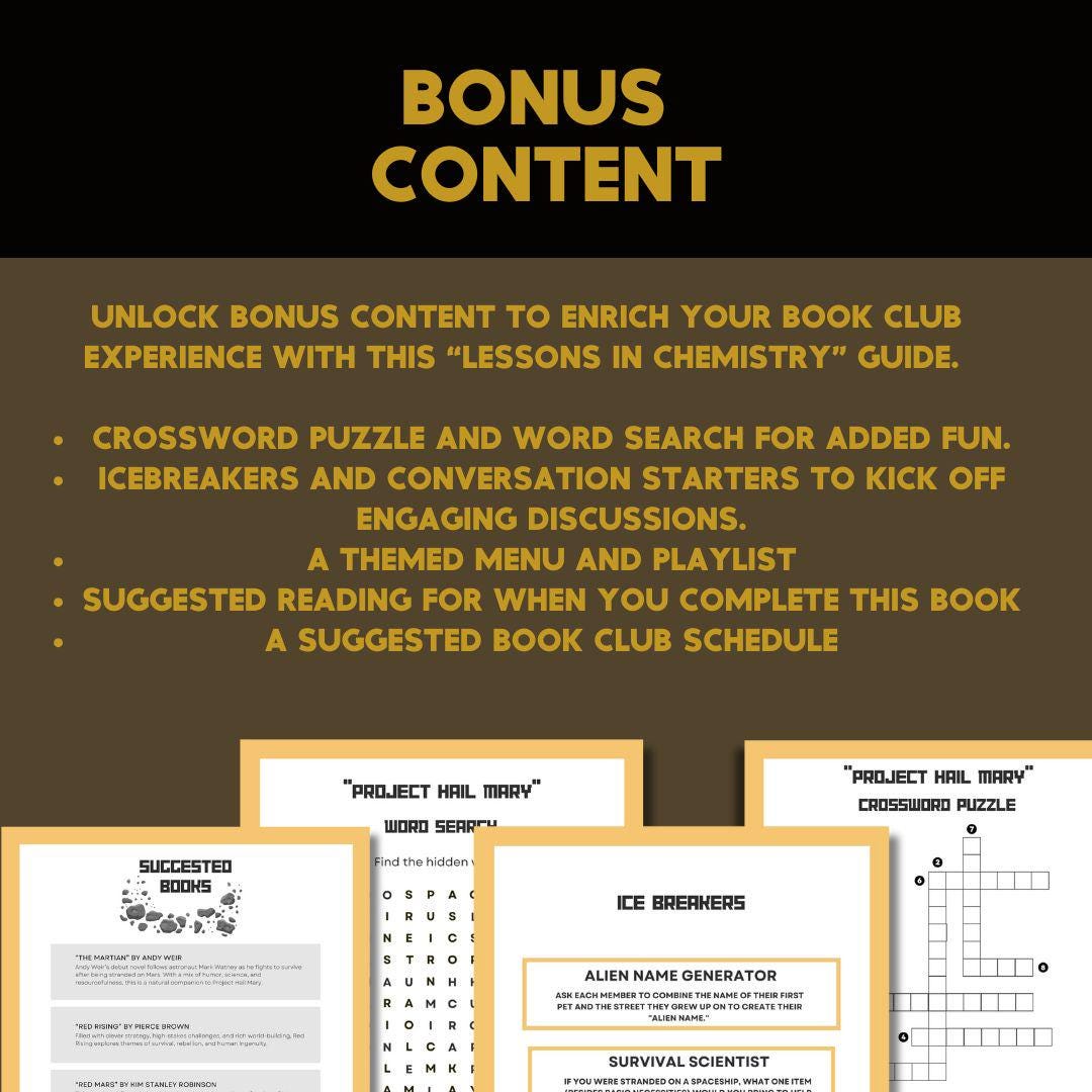 Project Hail Mary Book Club Kit Printable, Discussion Questions, Trivia ...