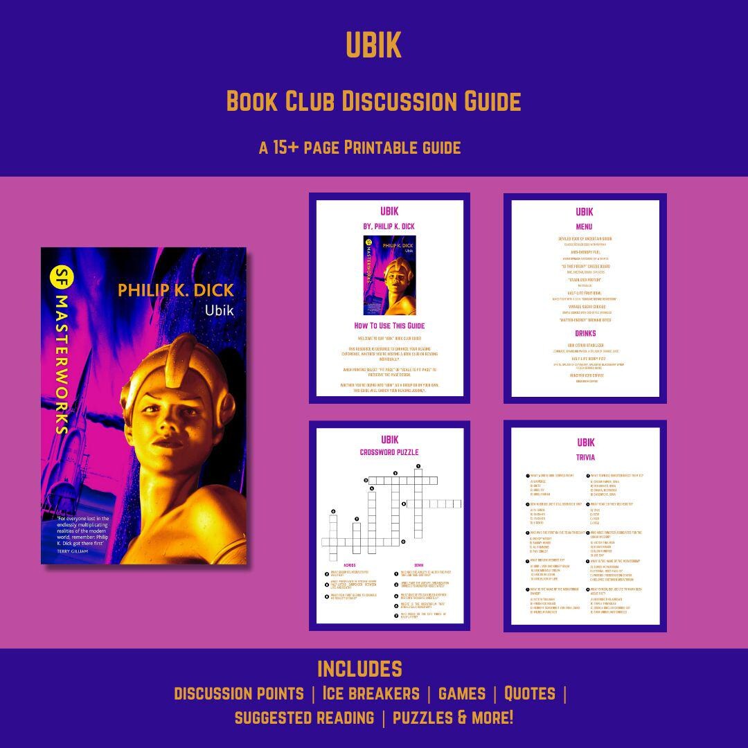 Ubik Book Club Kit Printable, Philip K. Dick Discussion Guide (digital ...