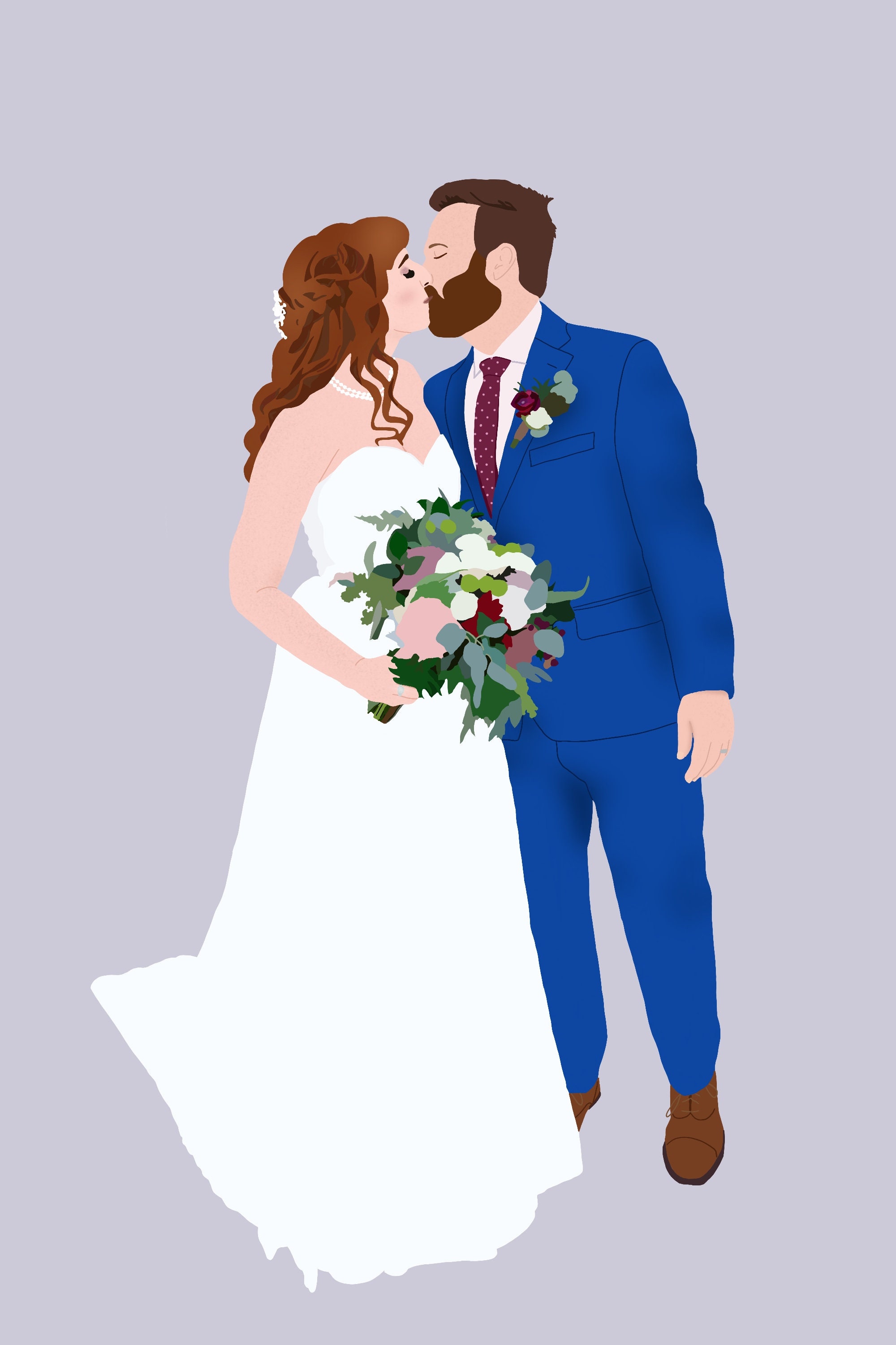 Wedding Portrait Drawing, Bride Portrait Drawing, Anniversary Gift ...