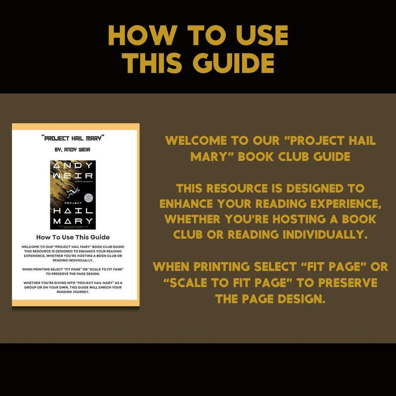 Project Hail Mary Book Club Kit Printable, Discussion Questions, Trivia ...