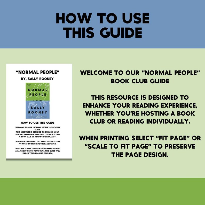 Normal People by Sally Rooney Book Club Kit Printable, Discussion ...