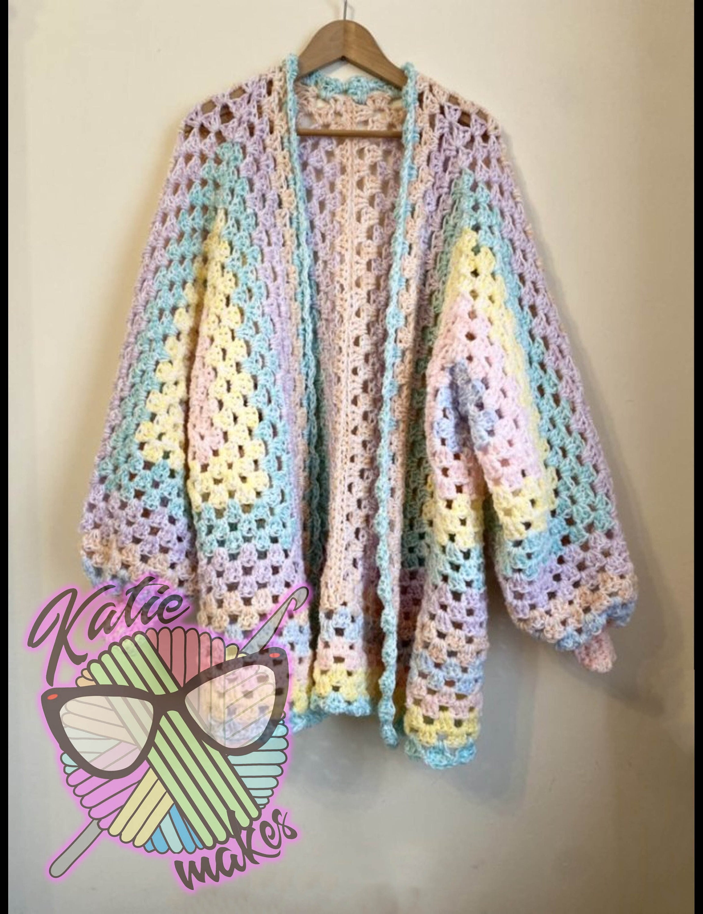 ADULT CROCHET CARDY Granny Hexagon Cardigan Handmade Oversized Crochet ...